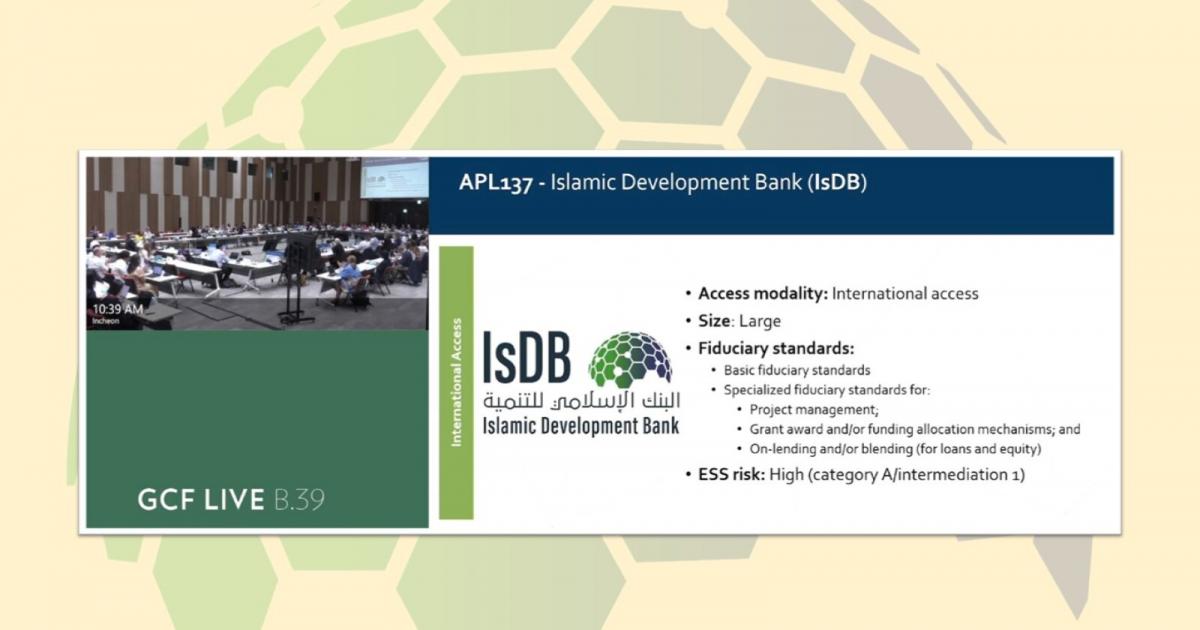 Green Climate Fund Approves Islamic Development Bank as GCF Accredited ...